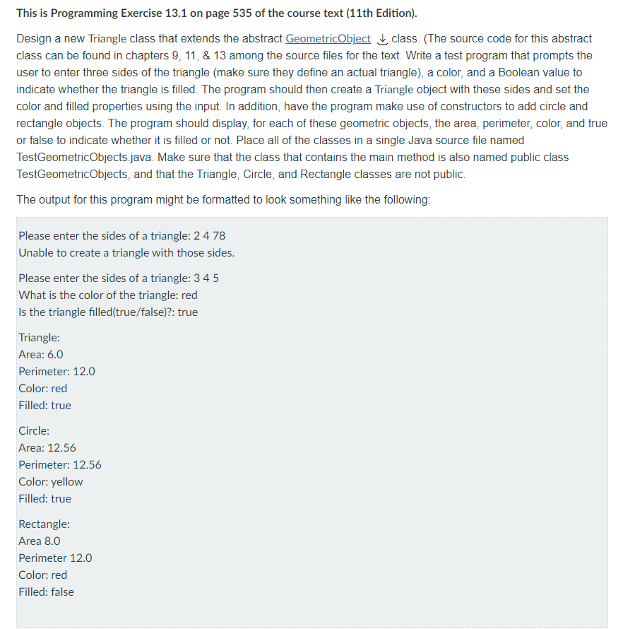 Solved This is Programming Exercise 13.1 on page 535 of the | Chegg.com