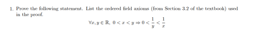 Solved 1. Prove the following statement. List the ordered | Chegg.com