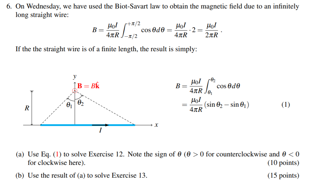 Solved Exercise 10 current loop consists of two concentric | Chegg.com