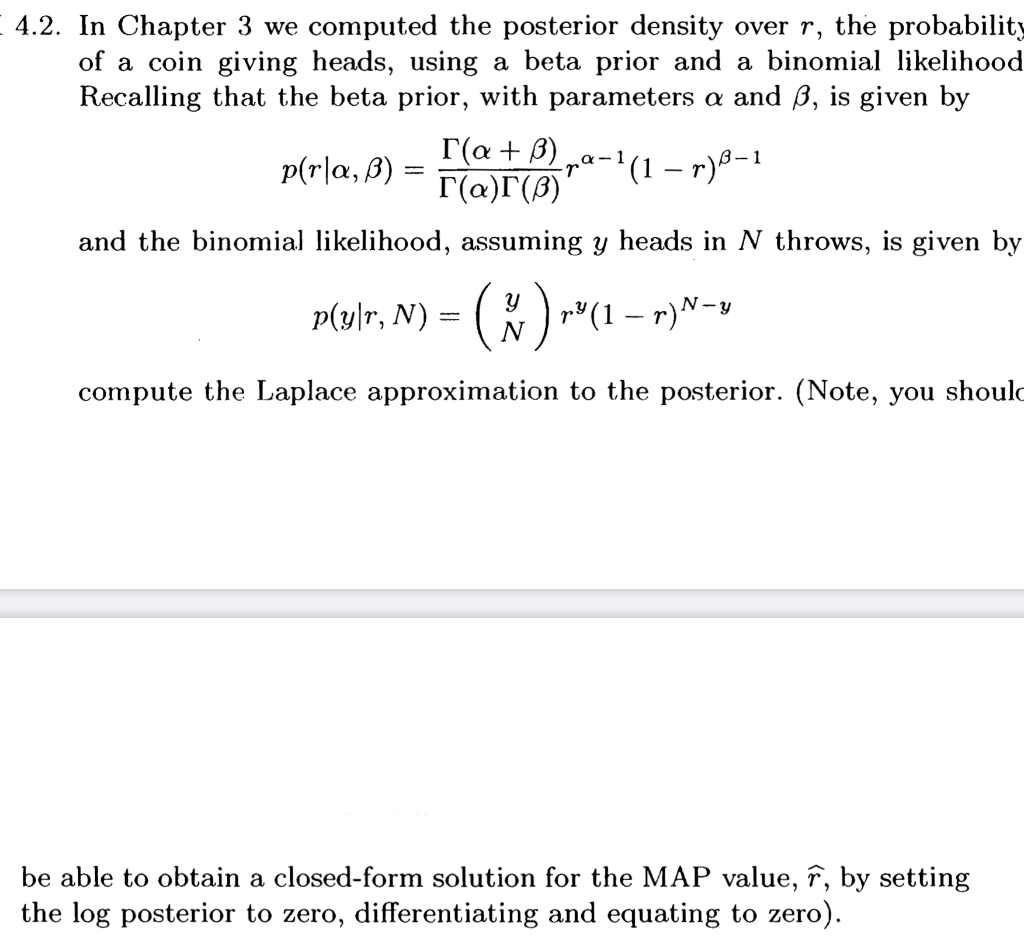 - 4.2. In Chapter 3 we computed the posterior density | Chegg.com