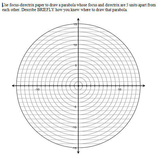 Solved Use focus-directrix paper to draw a parabola whose | Chegg.com