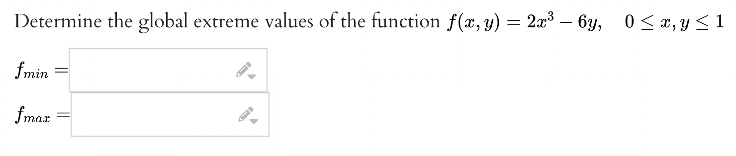 Solved Determine the global extreme values of the function | Chegg.com