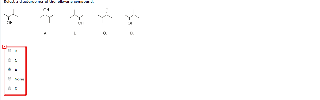 Solved Select a diastereomer of the following compound. ?? | Chegg.com
