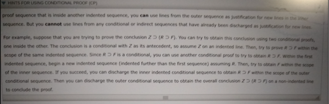 Solved HINTS FOR USING CONDITIONAL PROOF (CP) You can use | Chegg.com