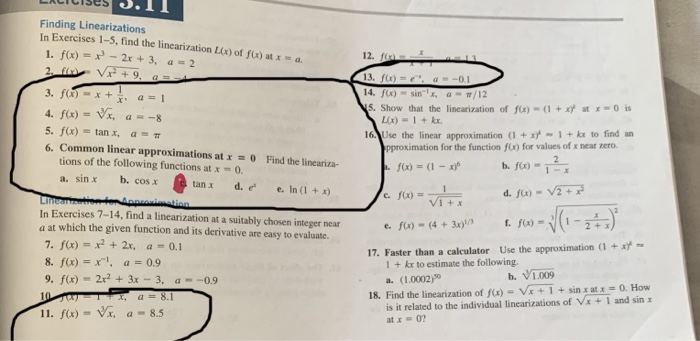 Solved Finding Linearizations In Exercises 1-5, find the | Chegg.com