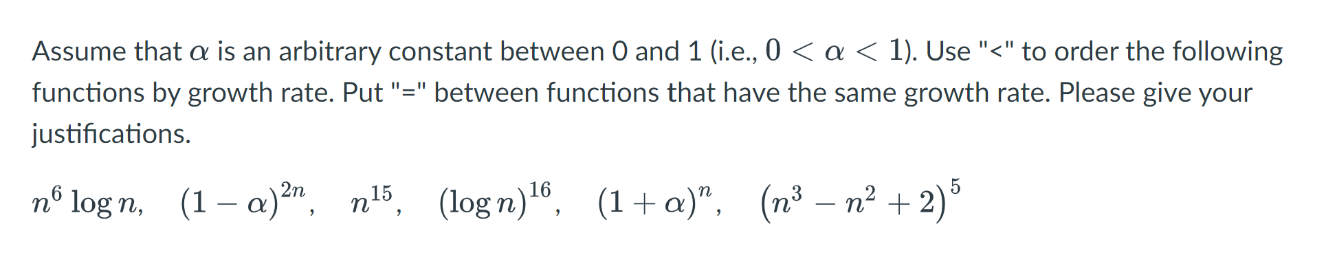 Solved Assume that α is an arbitrary constant between 0 and | Chegg.com