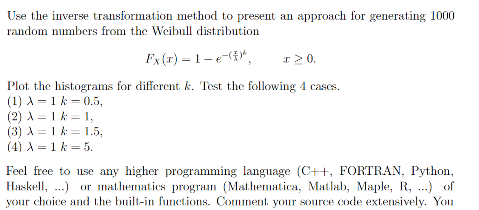 Solved Use the inverse transformation method to present an | Chegg.com