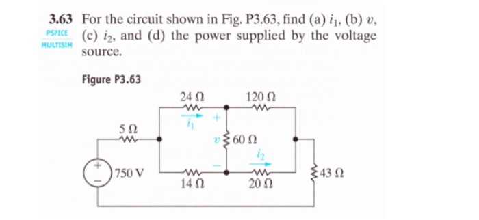 Solved 3.63 For the circuit shown in Fig. P3.63, find (a) i | Chegg.com