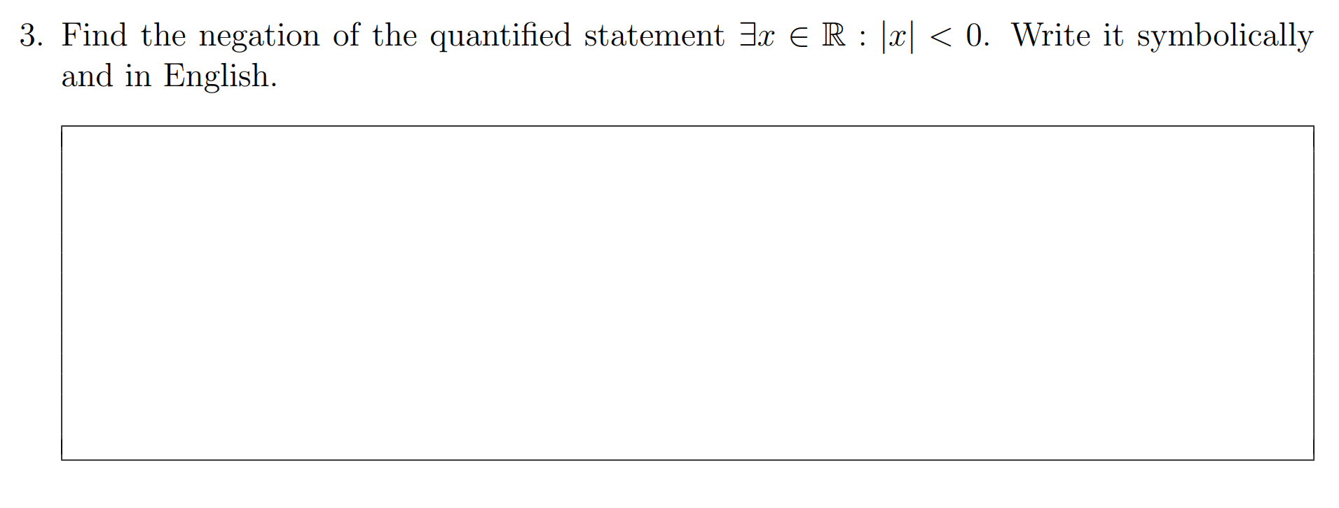 Solved Find the negation of the quantified statement | Chegg.com