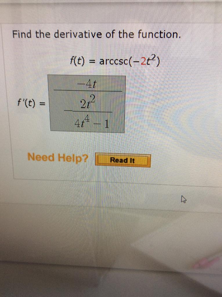 Solved Find the derivative of the function. f(t) = | Chegg.com