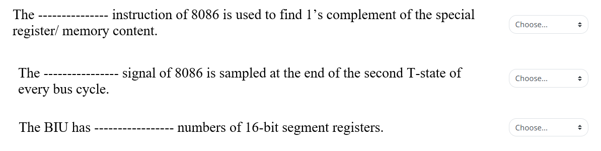 Solved Theinstruction of 8086 ﻿is used to find 1's | Chegg.com