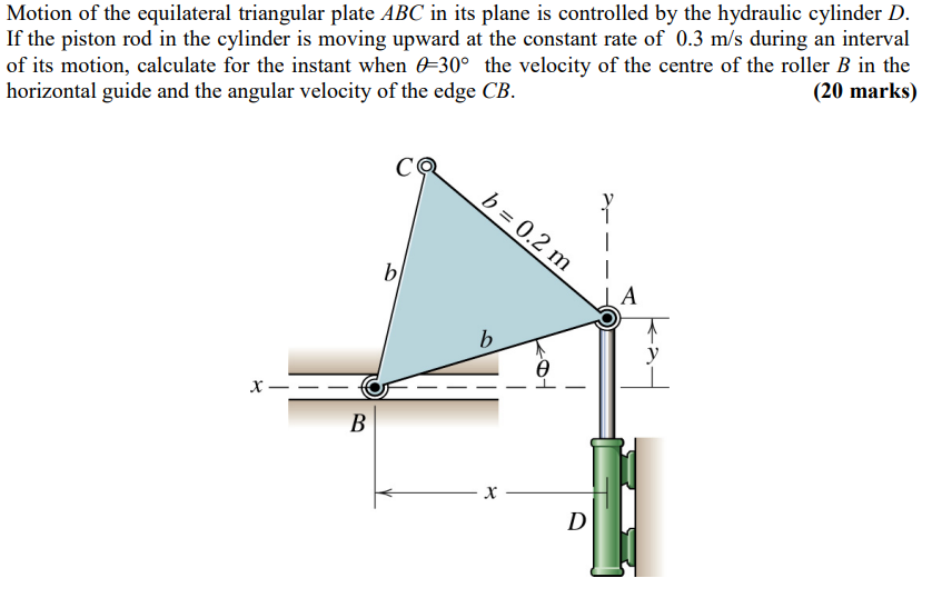Solved Motion of the equilateral triangular plate ABC in its | Chegg.com