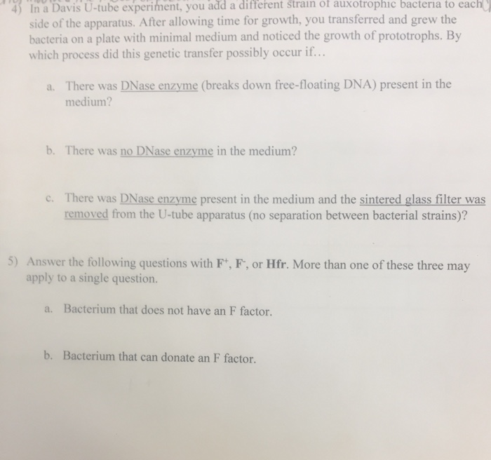 Solved In a Davis U-tube experiment, you add a different | Chegg.com