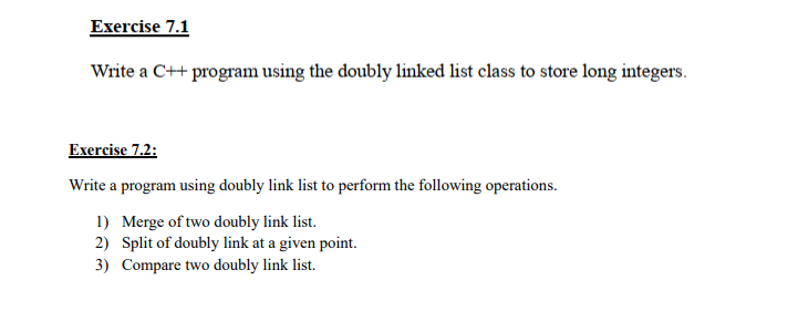 Solved Exercise 71 Write A C Program Using The Doubly 