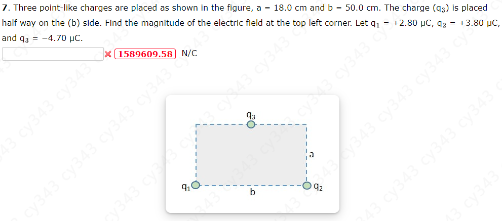 Three point-like charges are placed as shown in the | Chegg.com