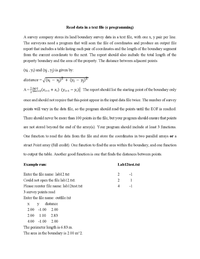 Solved Read Data In A Text File C Programming A Survey 7341