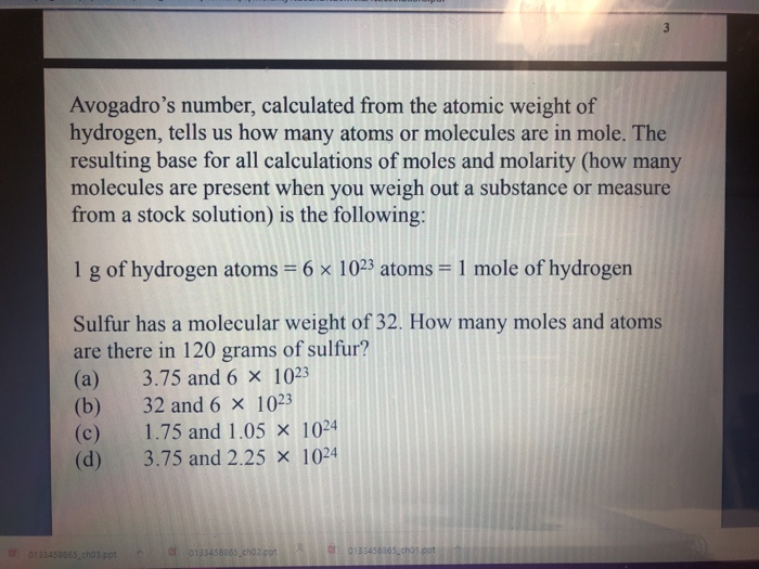 Solved Avogadro's number, calculated from the atomic weight | Chegg.com