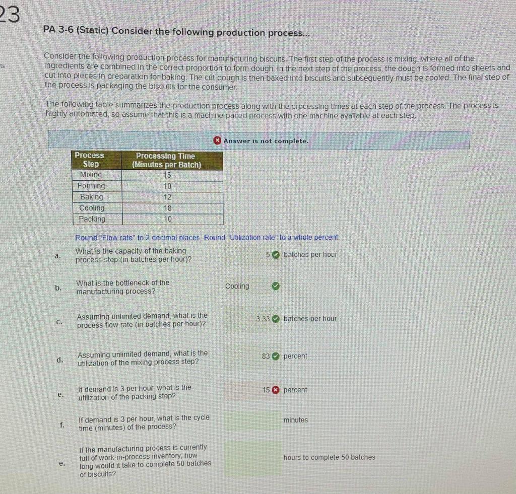 Solved 23 PA 3-6 (Static) Consider the following production | Chegg.com