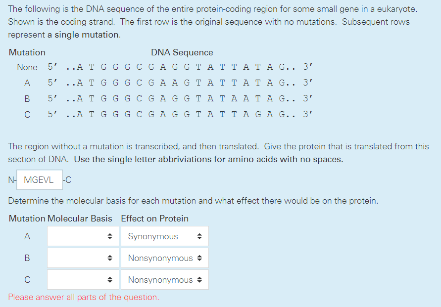 Solved: The Following Is The DNA Sequence Of The Entire Pr... | Chegg.com
