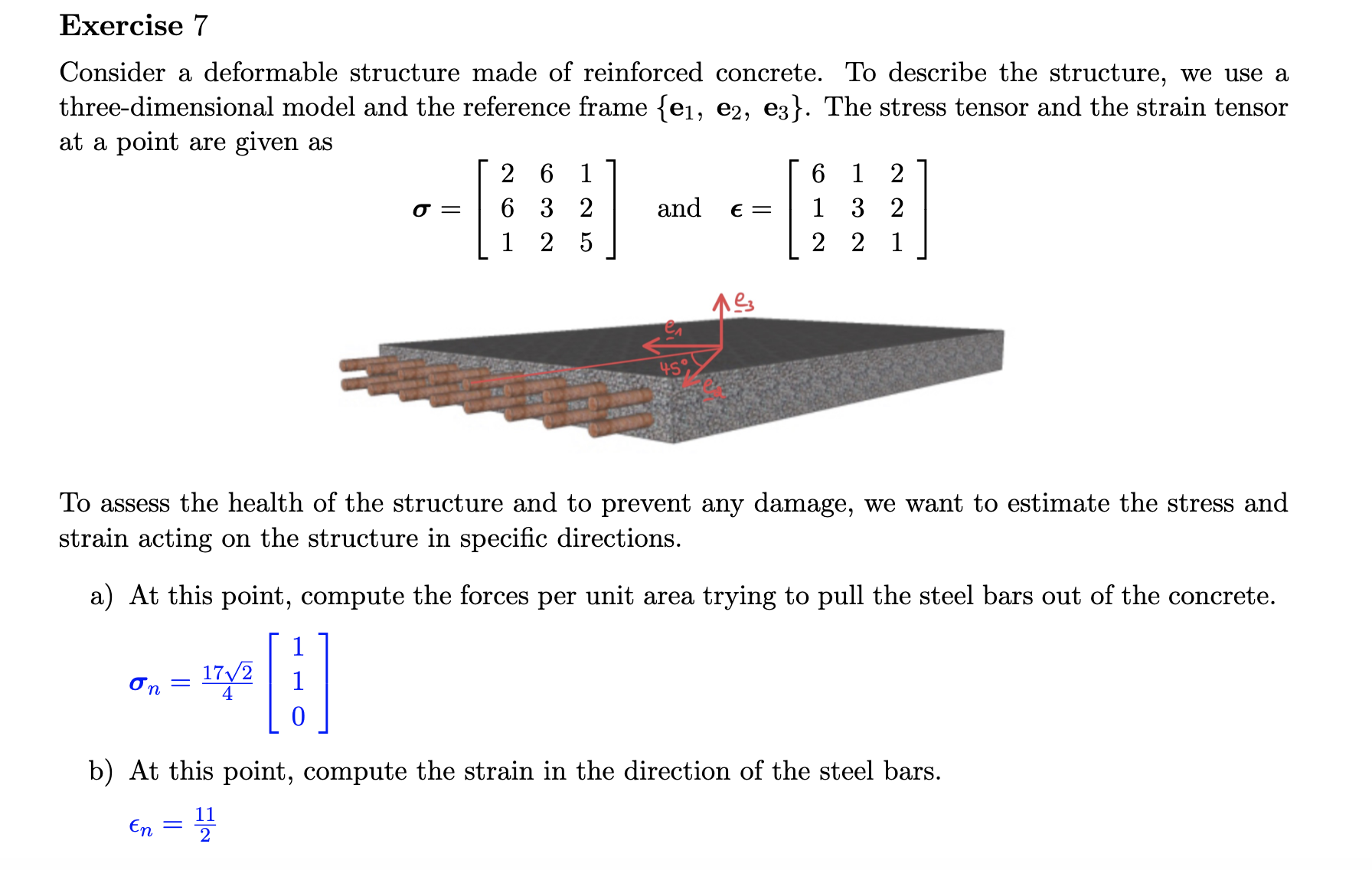 Solved Exercise 7Consider a deformable structure made of | Chegg.com