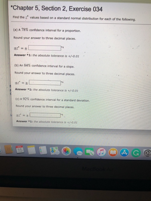 Solved Chapter 5, Section 2, Exercise 034 Find the z" values | Chegg.com