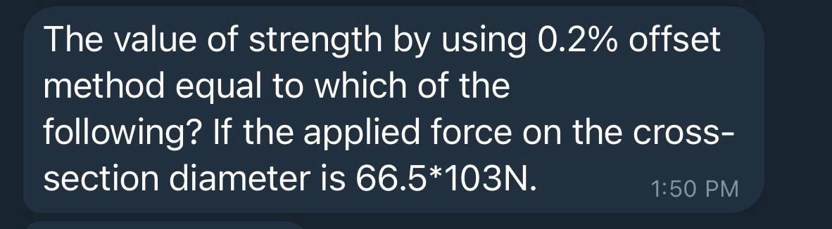 Solved The value of strength by using 0.2% offset method | Chegg.com