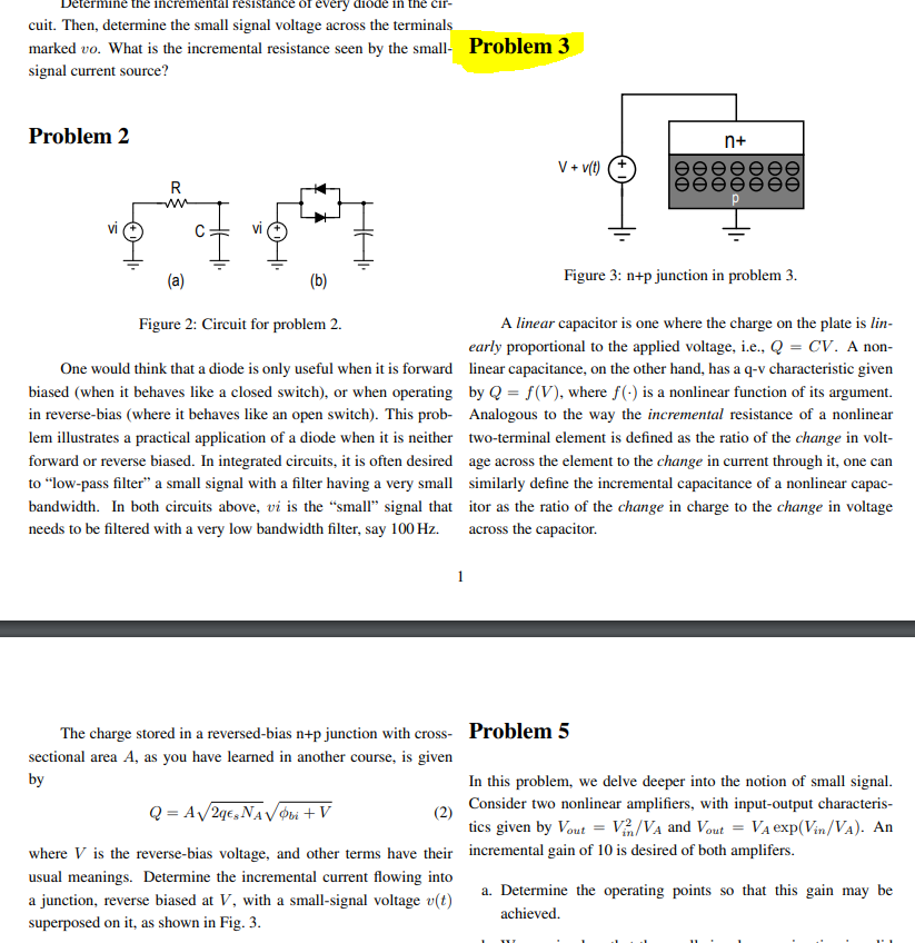 Solved Figure 3: n+p junction in problem 3.A linear | Chegg.com