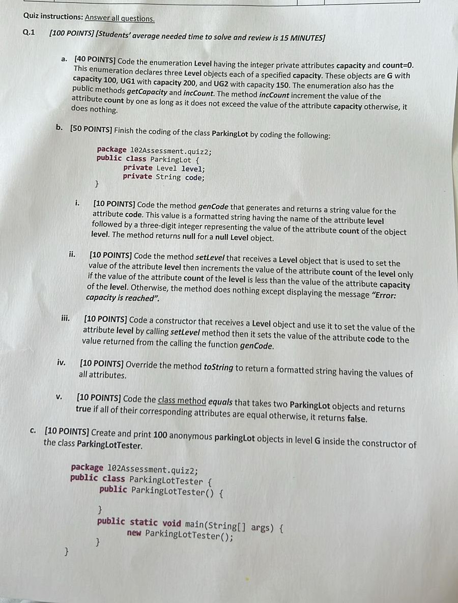 Solved Quiz instructions: Answer all questions. Q.1 [100 | Chegg.com
