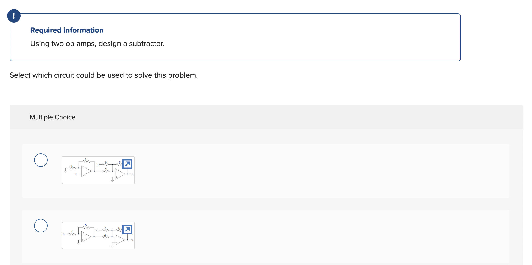 Solved Required information Using two op amps, design a | Chegg.com
