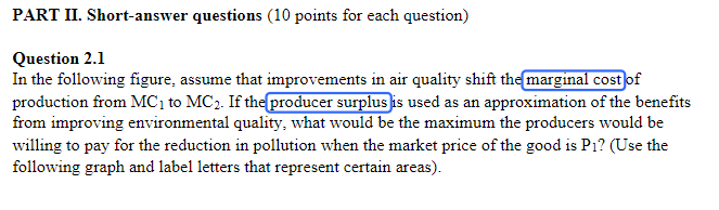 Solved PART II. Short-answer questions ( 10 points for each | Chegg.com