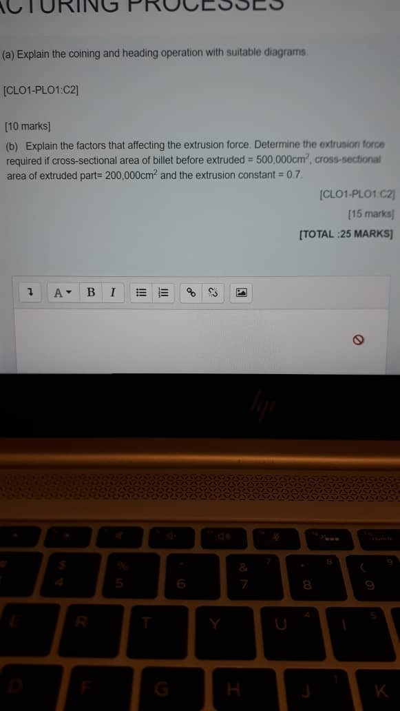 Solved (a) Explain the coining and heading operation with | Chegg.com