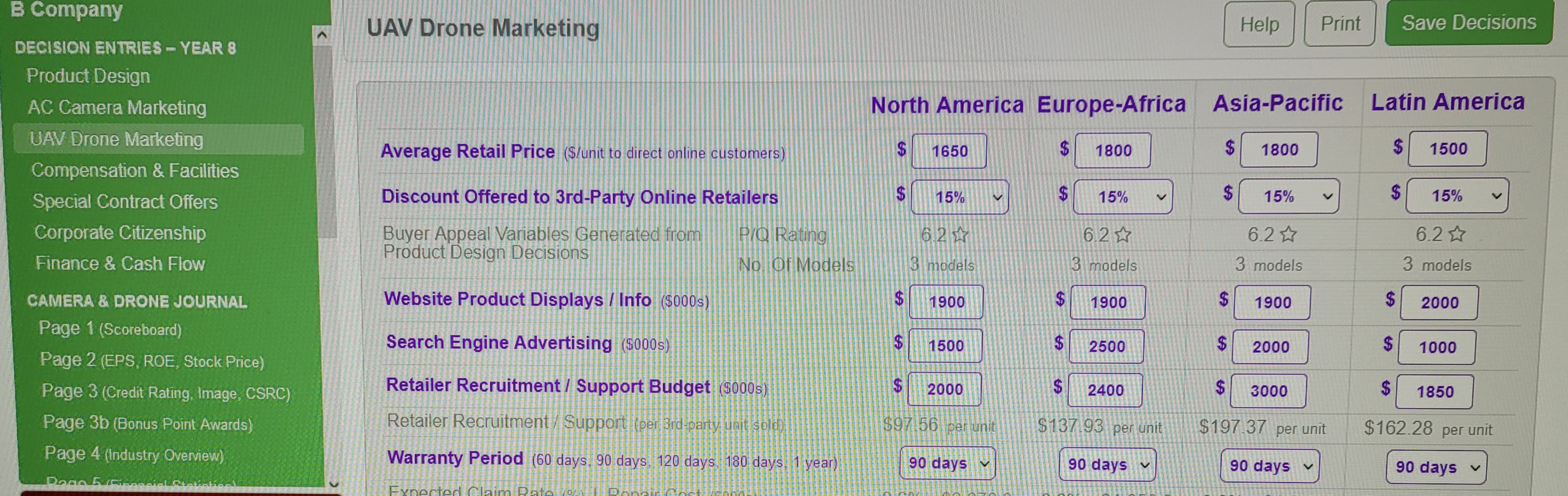 Review your results from the GLO-BUS simulation for | Chegg.com