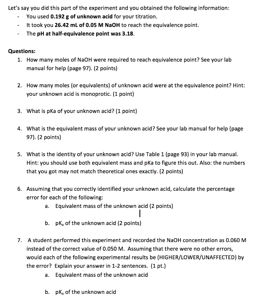 Solved Let's say you did this part of the experiment and you | Chegg.com