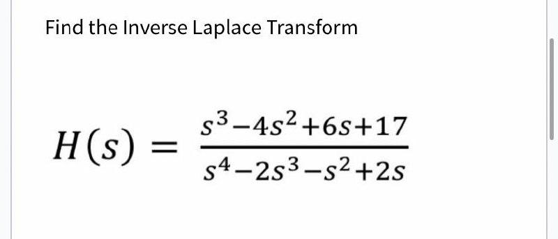 Solved Find the Inverse Laplace Transform | Chegg.com