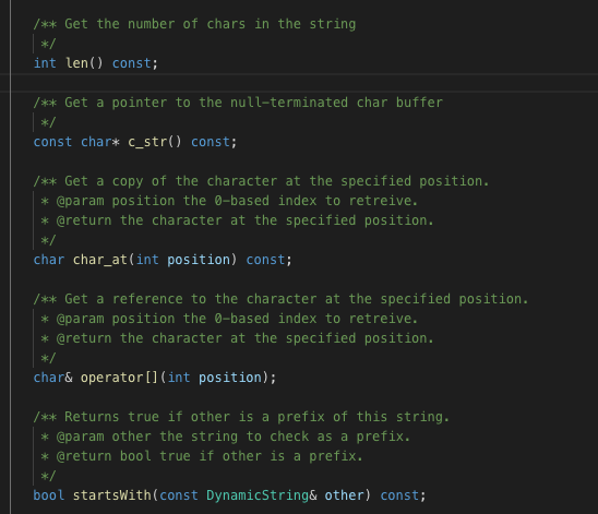 * Dynamicstring class which stores strings * using | Chegg.com