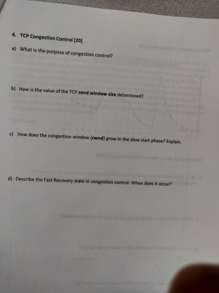 Solved 4. TCP Congestion Control [20] a) What is the purpose | Chegg.com