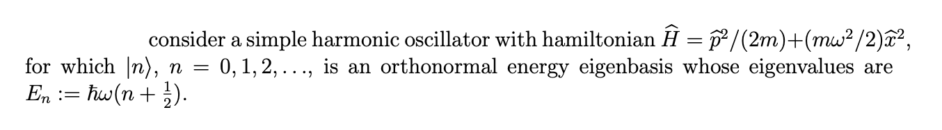 Solved consider a simple harmonic oscillator with | Chegg.com