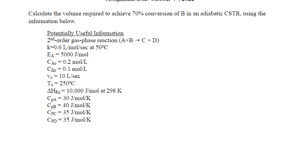 Solved Calculate the volume required to achieve 70% | Chegg.com