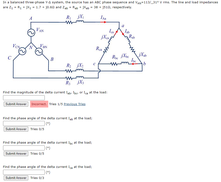 Solved In a balanced three-phase Y−Δ system, the source has | Chegg.com