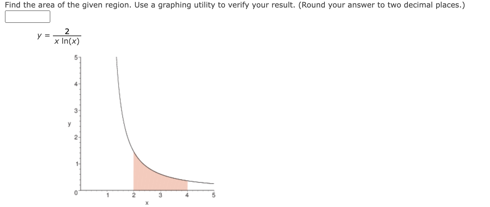 Solved Find the area of the given region. Use a graphing | Chegg.com