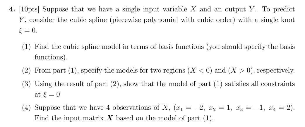 Solved 4. [10pts] Suppose that we have a single input | Chegg.com