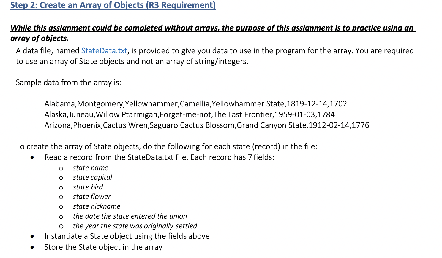 Solved I am having trouble creating an array and using it to | Chegg.com