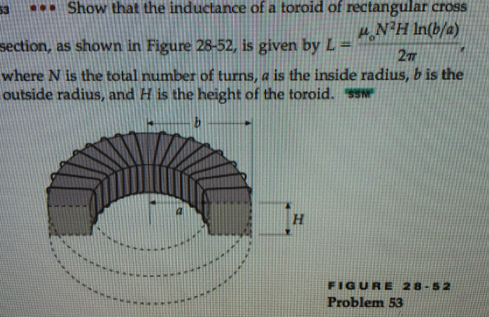 Solved «• Show that the inductance of a toroid of | Chegg.com