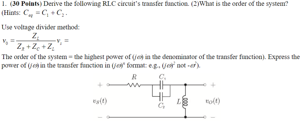 Solved (Hints: Ceq=C1+C2. Use voltage divider method: | Chegg.com