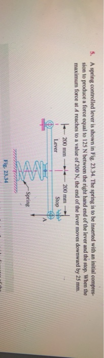 Solved A spring controlled lever is shown in Fig. 23.34. The | Chegg.com