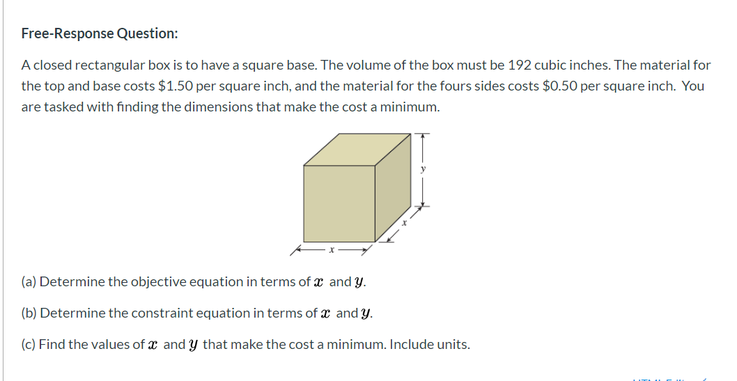 Solved Free-Response Question: A closed rectangular box is | Chegg.com