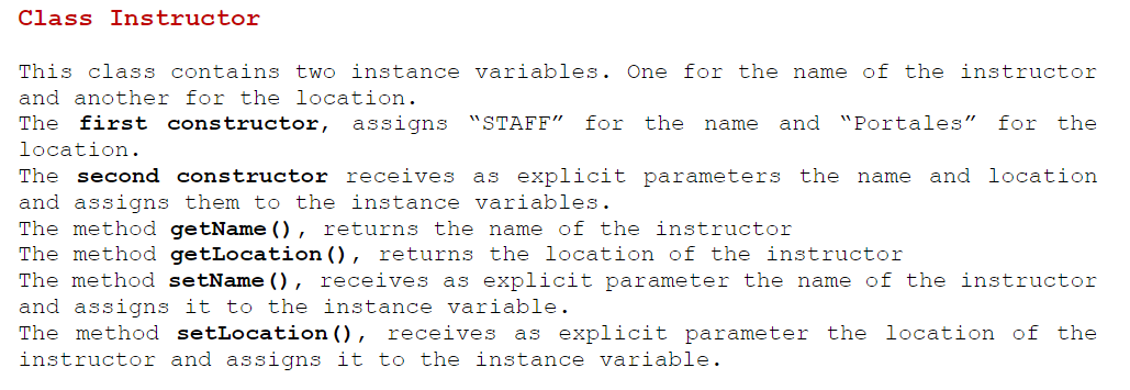 Solved Class Instructor This class contains two | Chegg.com