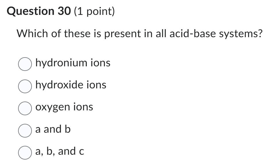 Question 30 (1 ﻿point)Which of these is present in | Chegg.com