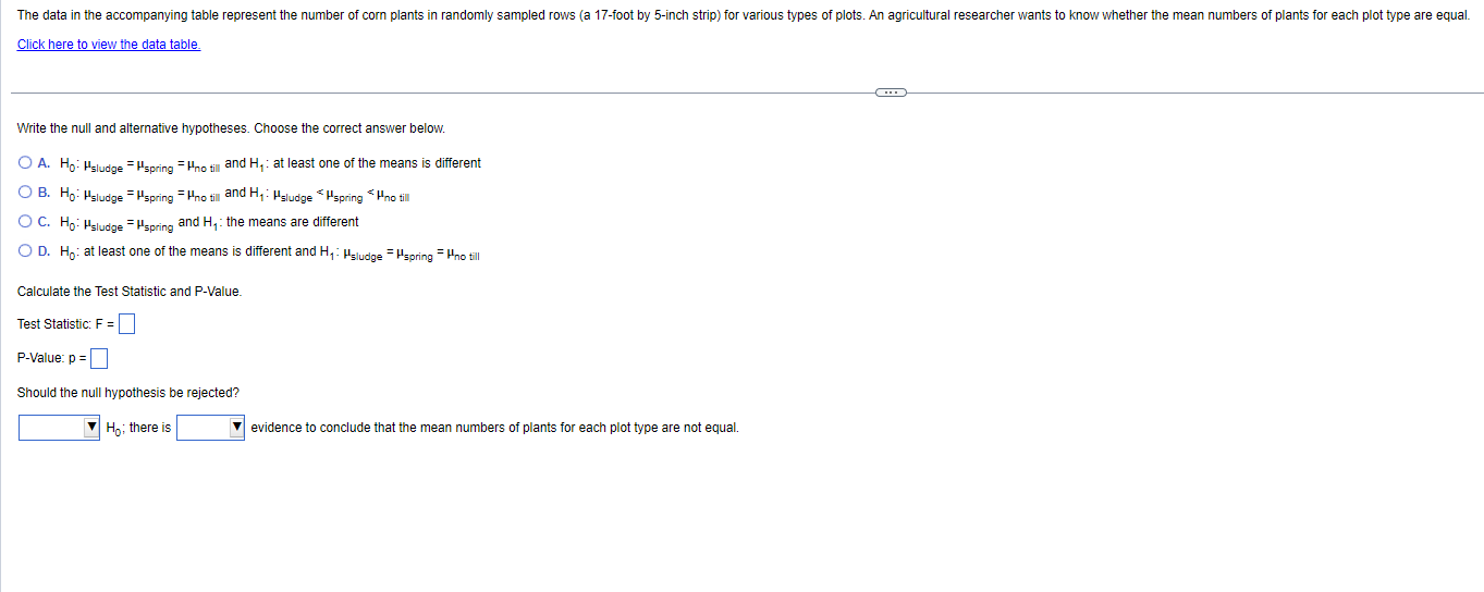 Solved Click here to view the data table. Write the null and | Chegg.com