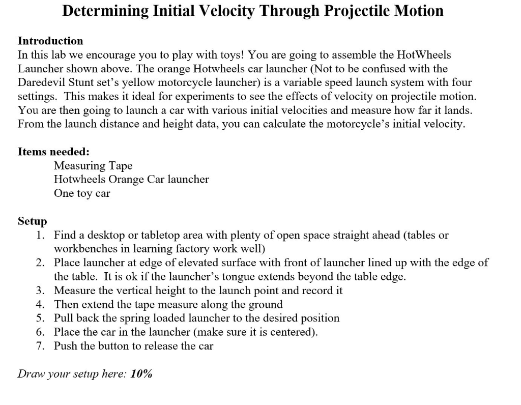 Solved Determining Initial Velocity Through Projectile | Chegg.com